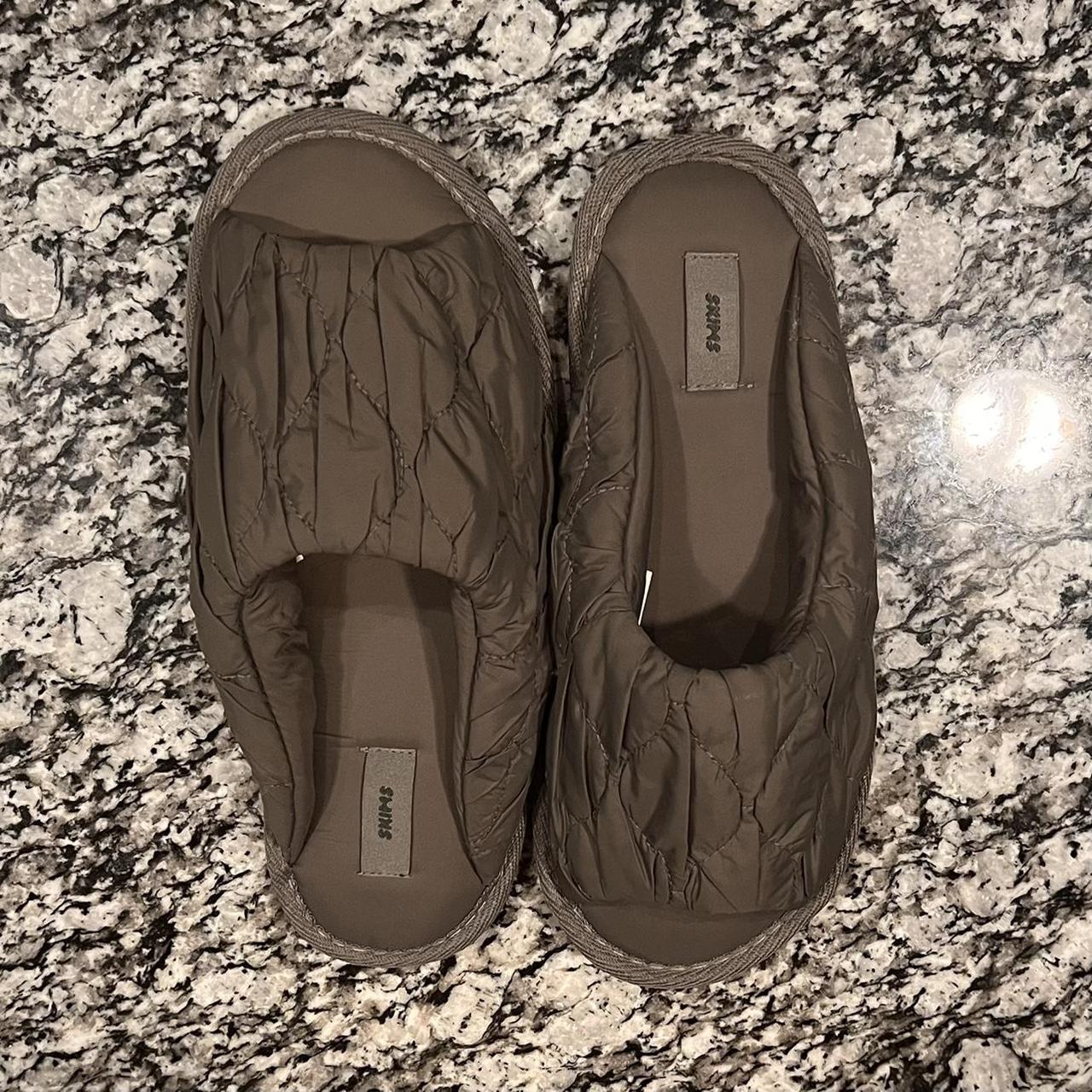 Skims Women's Grey Slides | Depop