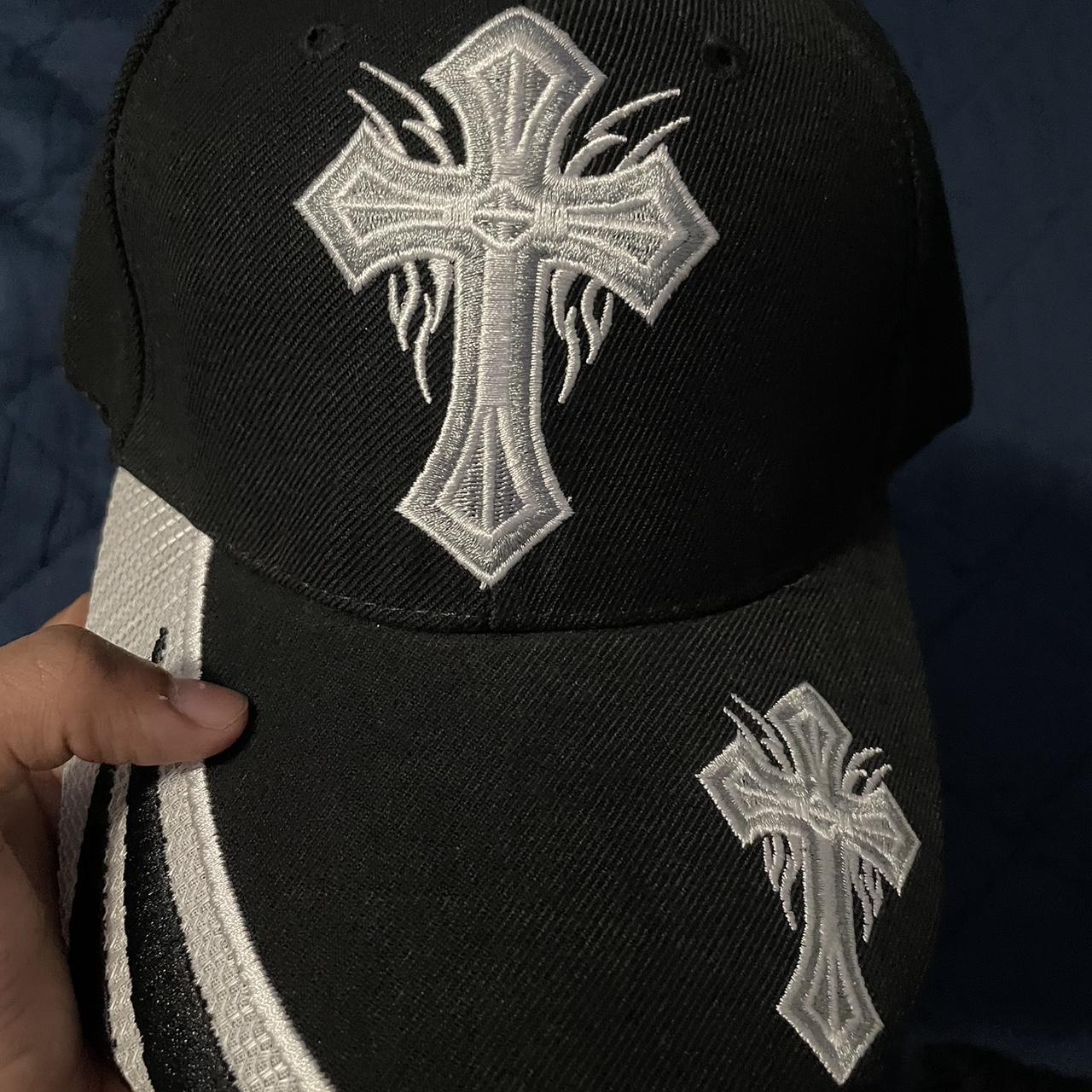 Strapback chromehearts style cross hat -no brand on... - Depop