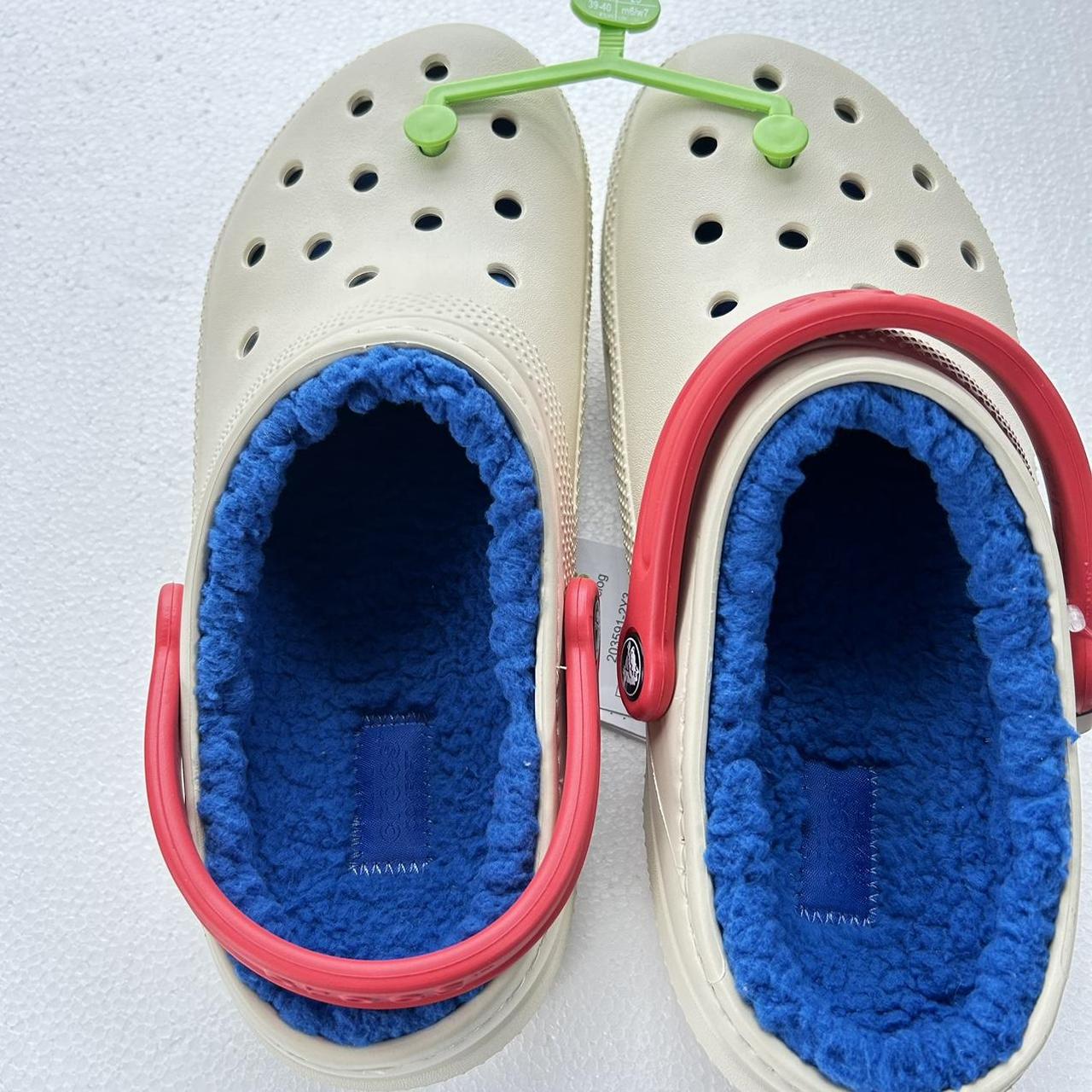 Crocs Unisex Bone Multi Classic Fleece Lined Clog ... - Depop