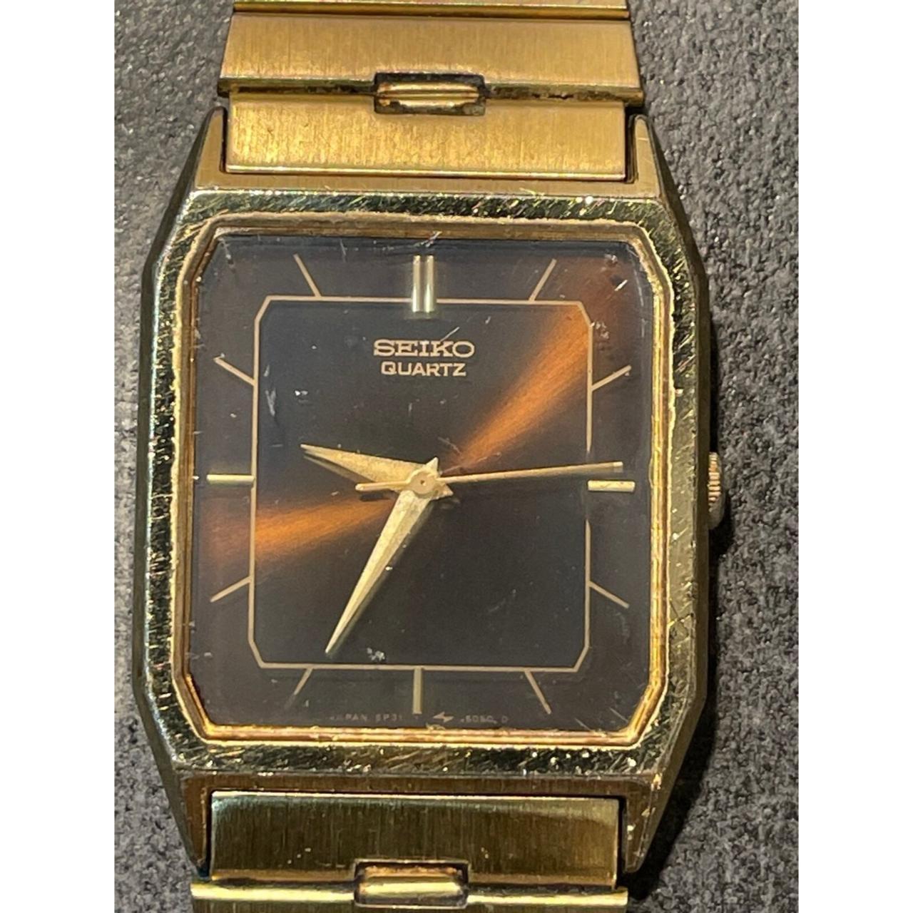 Vintage Seiko Gold Tone Watch Model 5P31-5030 - New... - Depop