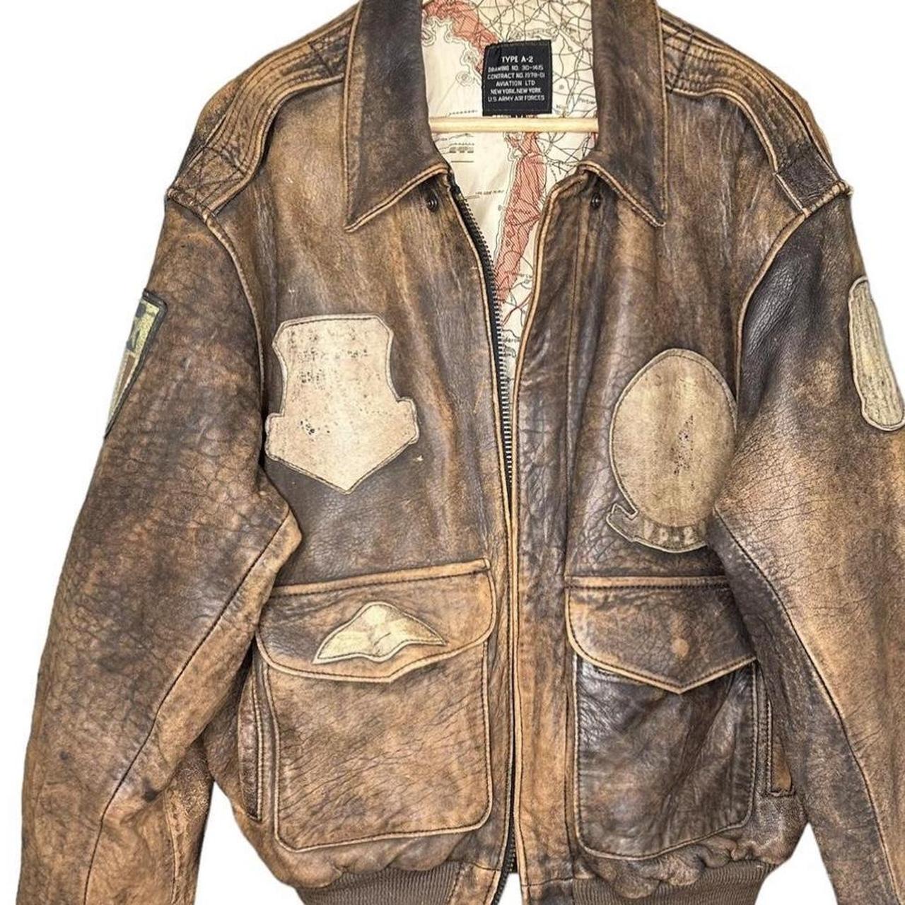 Authentic vintage 70s-80s US fighter pilot leather... - Depop