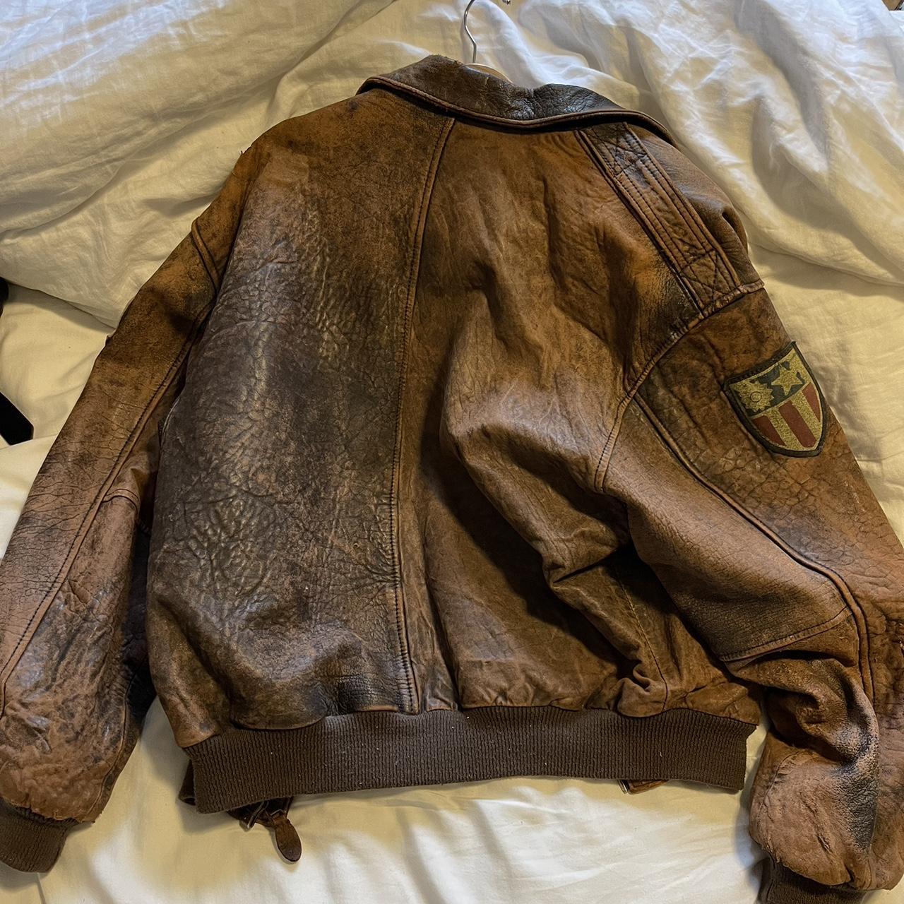 Authentic vintage 70s-80s US fighter pilot leather... - Depop