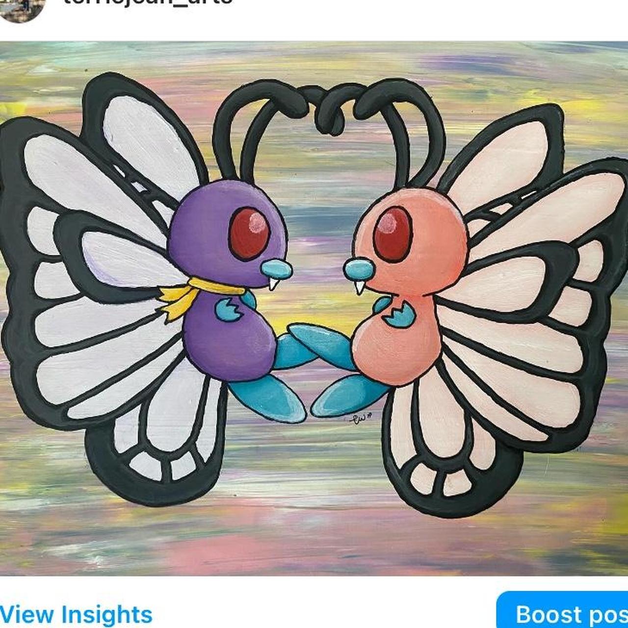 Pokémon A4 hand painted artwork - Depop