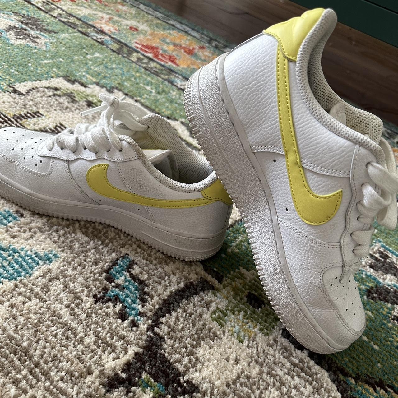 Yellow Air Force ones Only worn a few times #nike... - Depop