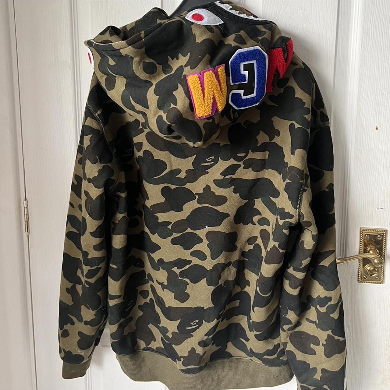 bape jacket size small Perfect condition baggy fit - Depop