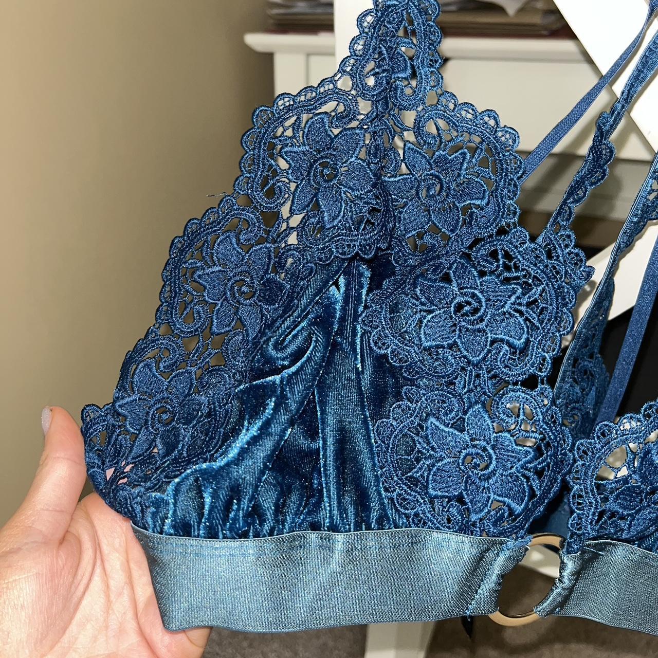 Ann summers lace velvet bralet / bralette size... - Depop