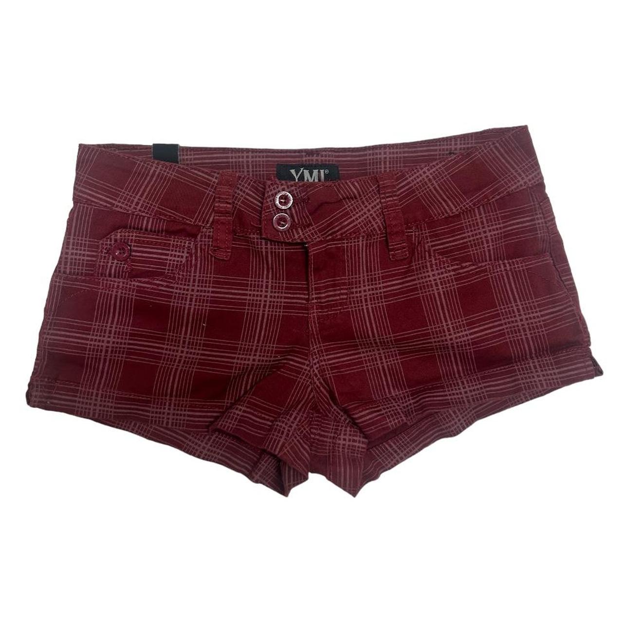 Dark red plaid shorts - Depop