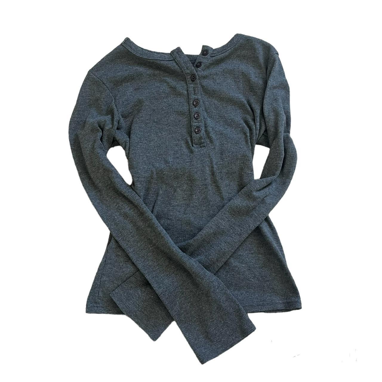 adorable gray button up y2k elena gilbert long... - Depop