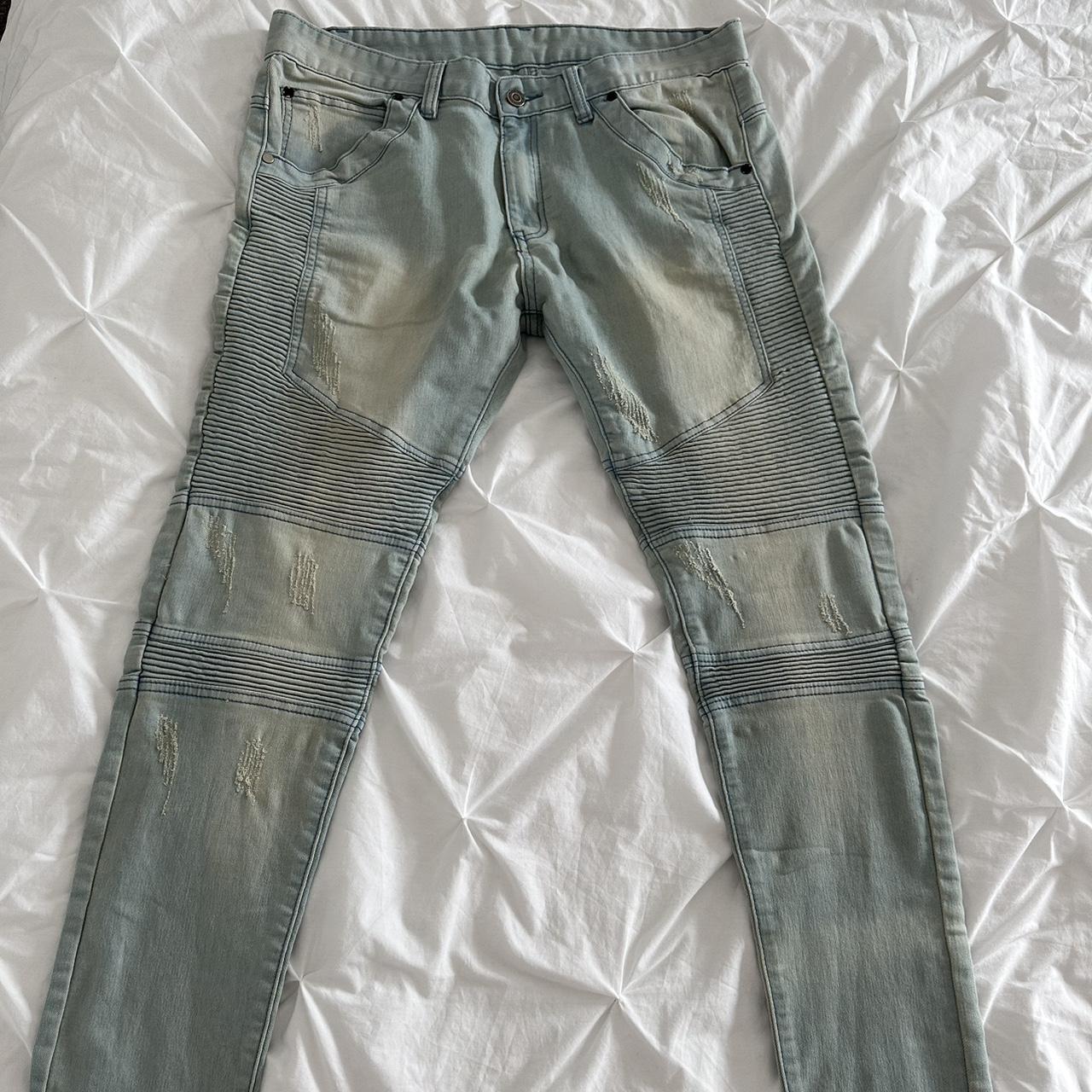 Represent jeans. Washed out blue. Slim fit. Fits 32-34 - Depop