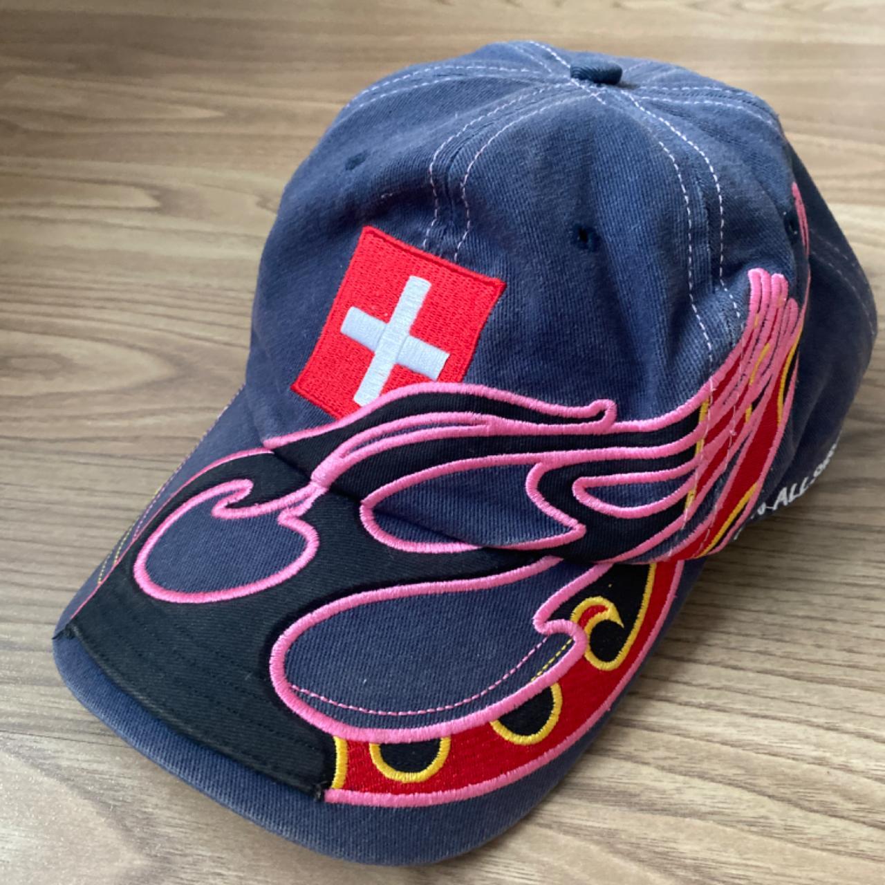 Vetements x Reebok SAMPLE Swiss Pink flame cap AW18... - Depop
