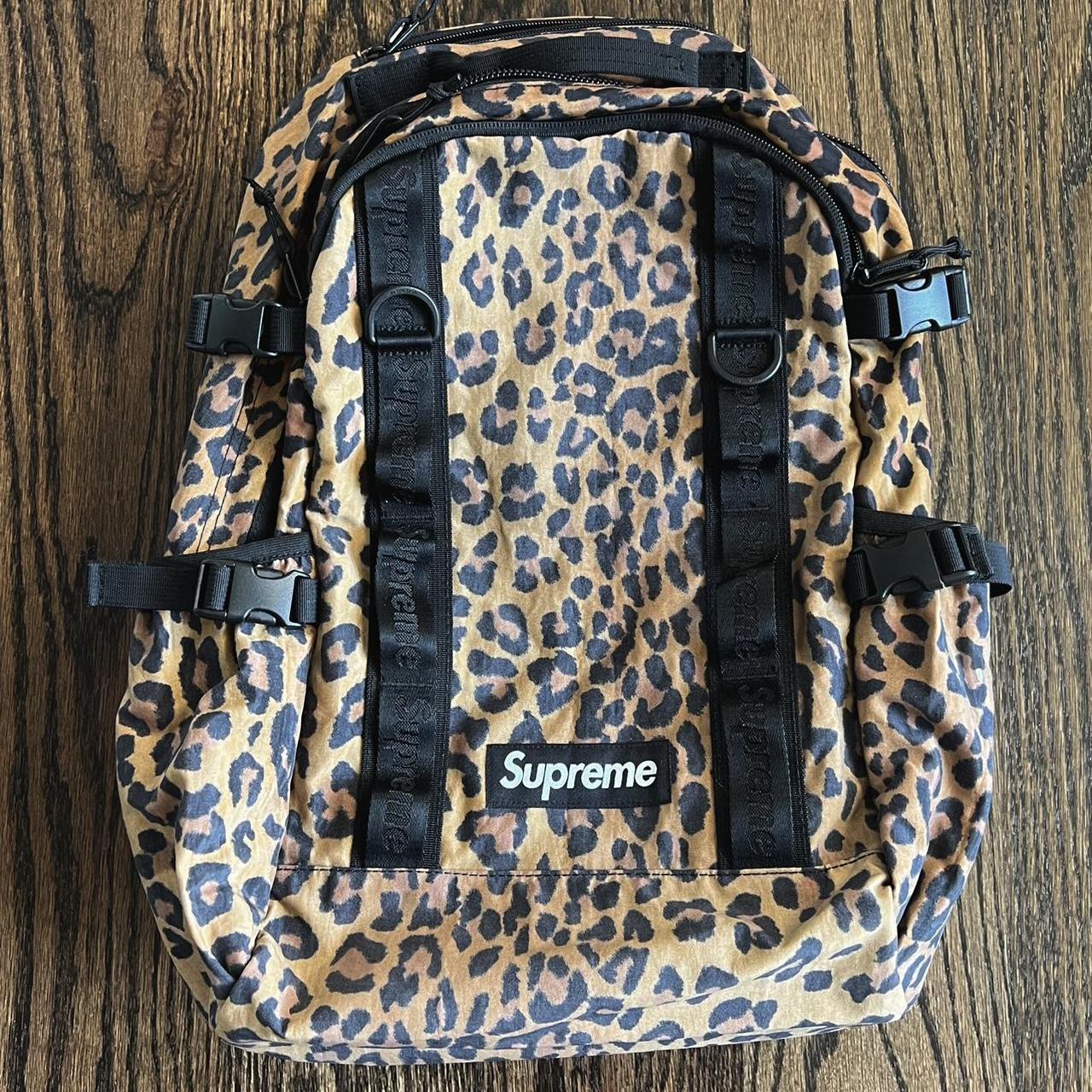 Supreme fw20 leopard print backpack Barely used,... - Depop