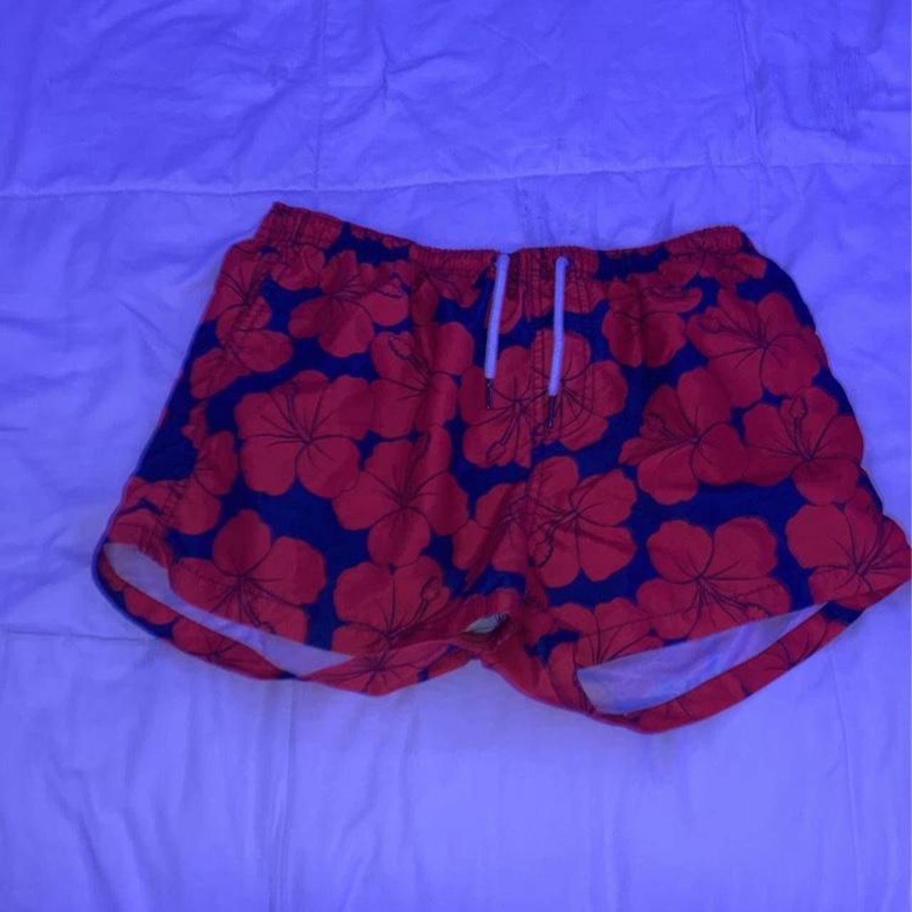 Flower swim trunks; dry fit material; reputable... - Depop