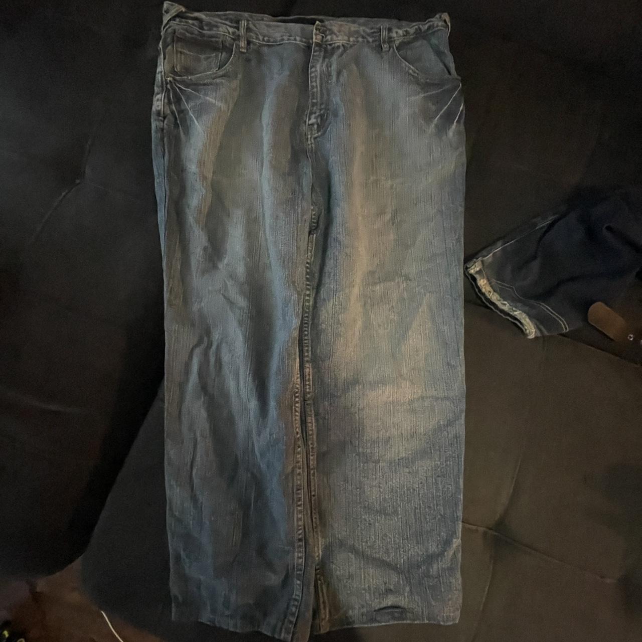 Baggy Wide Leg Phat Farm Jeans. Dope yellow design.... - Depop