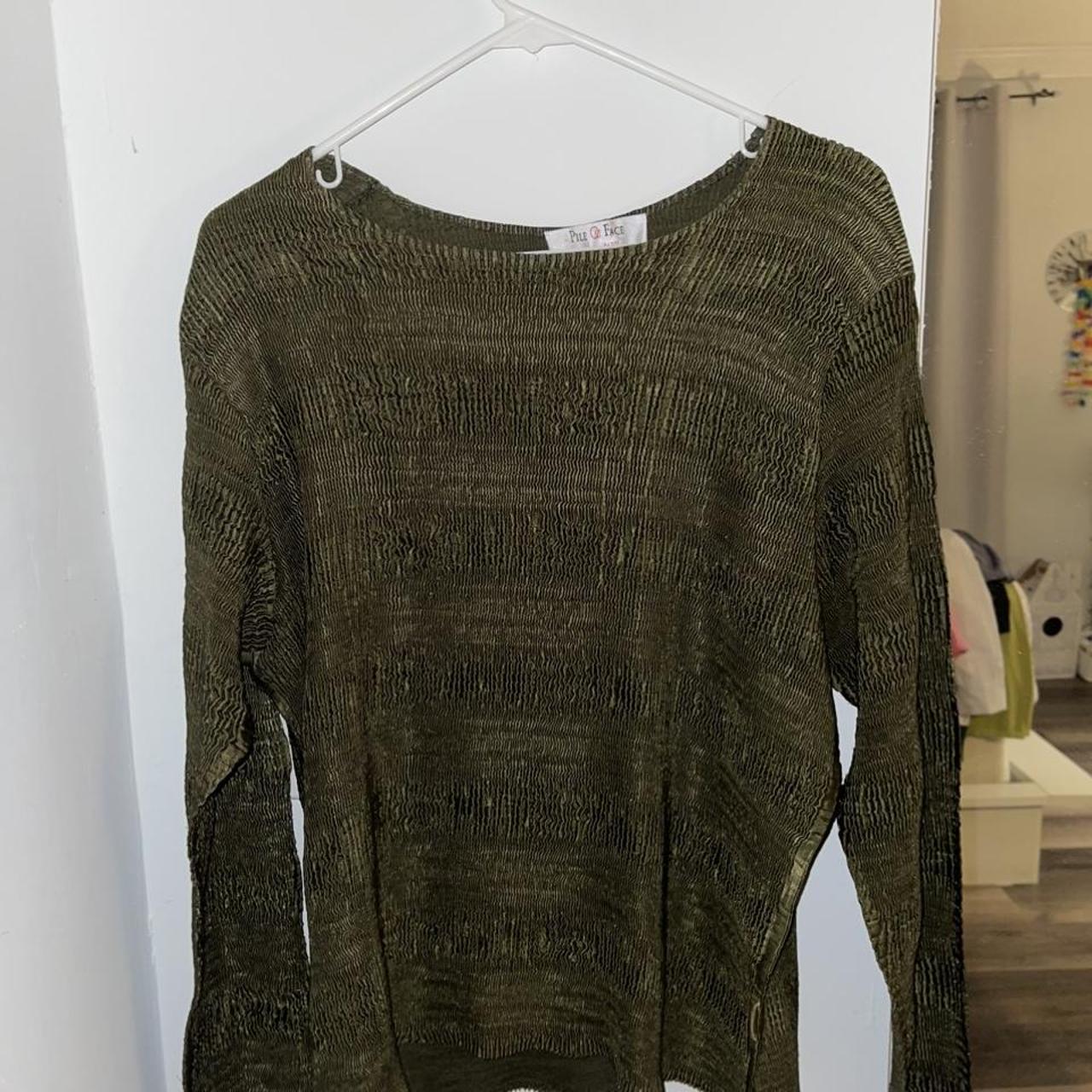 Vintage Green Top Fits like a large- XL Made in Paris - Depop