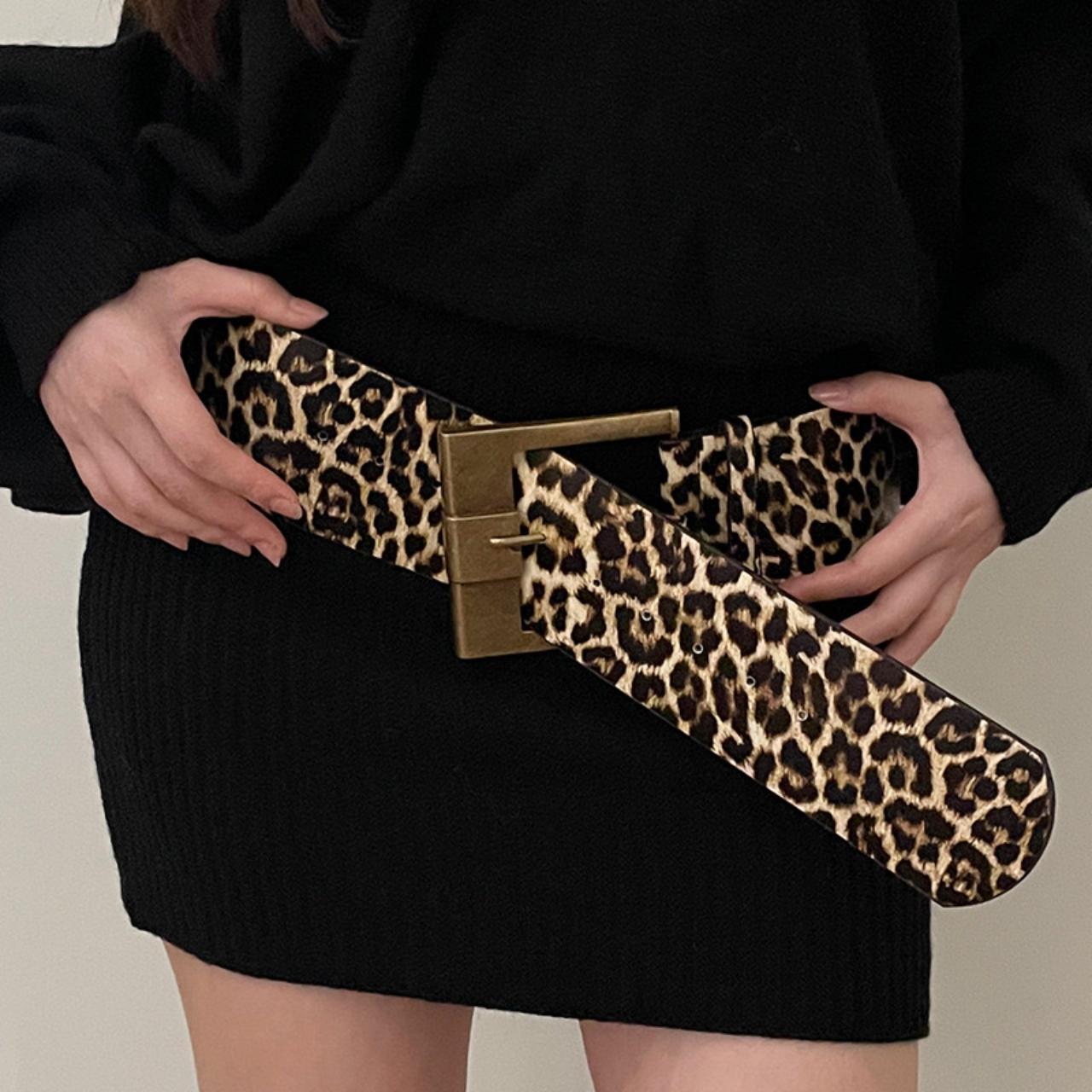 Y2K Chunky Oversized Buckle Animal Print Boho... - Depop