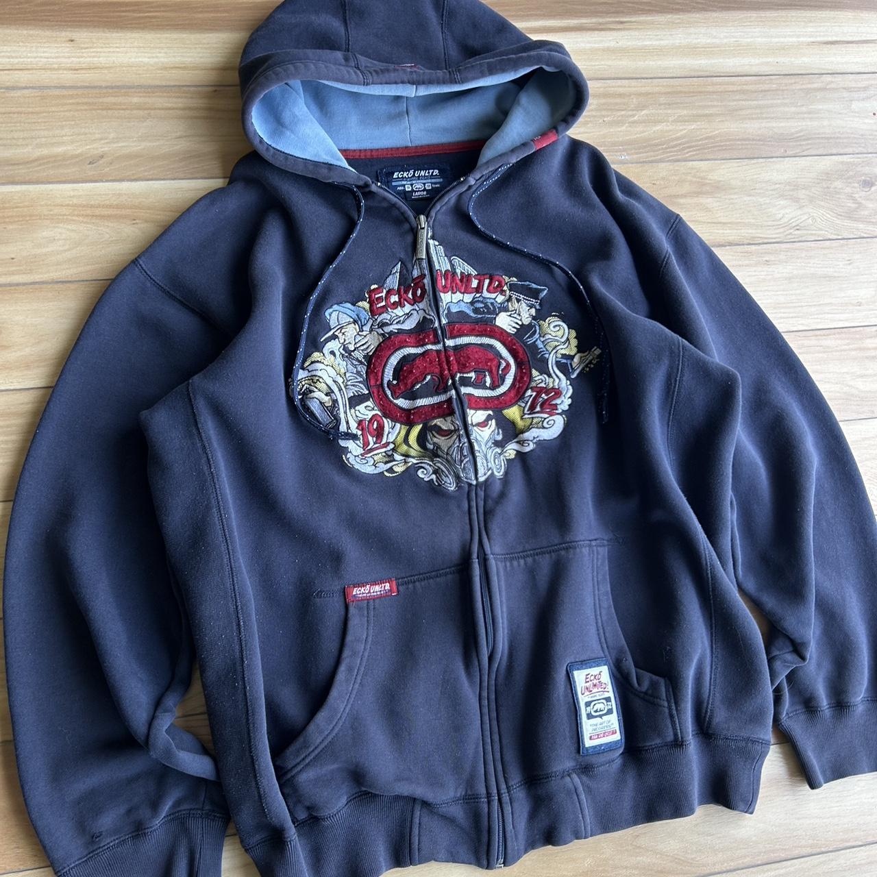 2000s Ecko Untl ZipUp Hoodie L - Depop