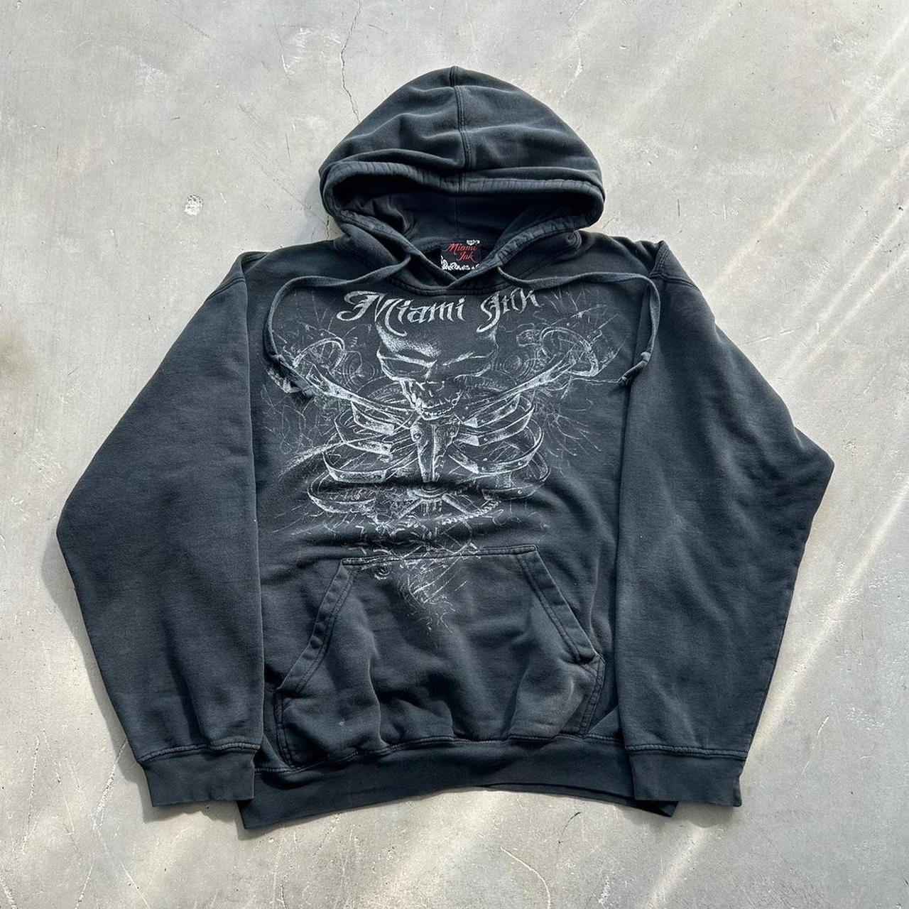 2000s Miami Ink Skull Hoodie #miamiink #y2k - Depop