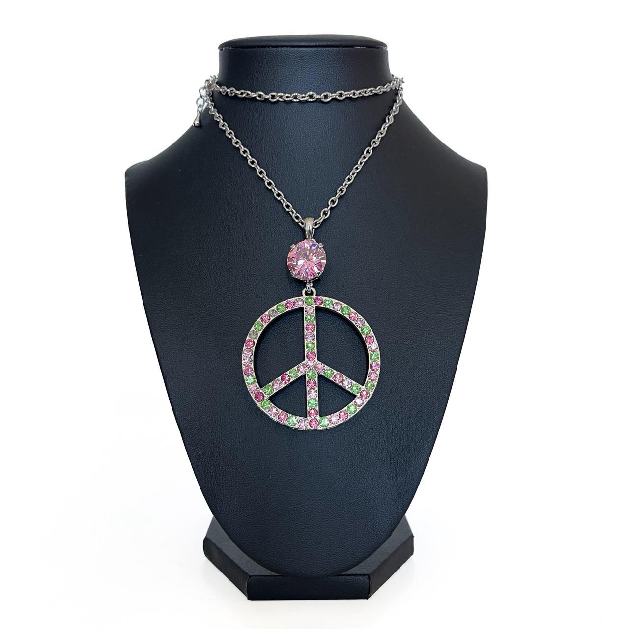 Y2K peace sign necklace #y2k #mcbling #y2kmcbling... | Depop