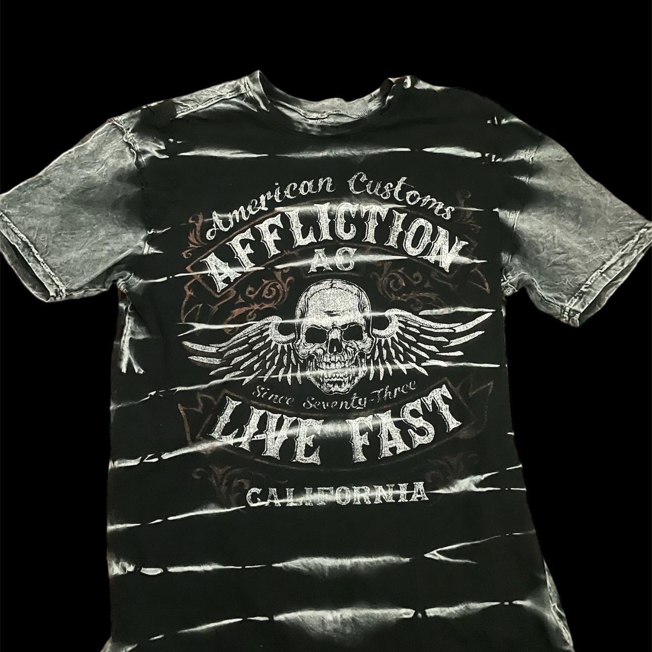 Affliction Skull Tee Size L - Depop