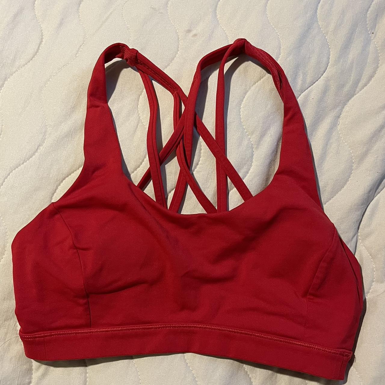 RED LULULEMON SPORTS BRA SIZE 4 (tag came off) The... - Depop