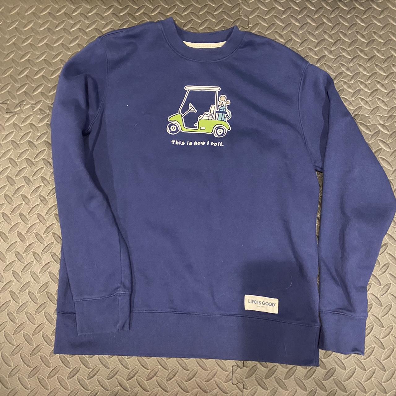 Life is Good Women's Blue Sweatshirt | Depop