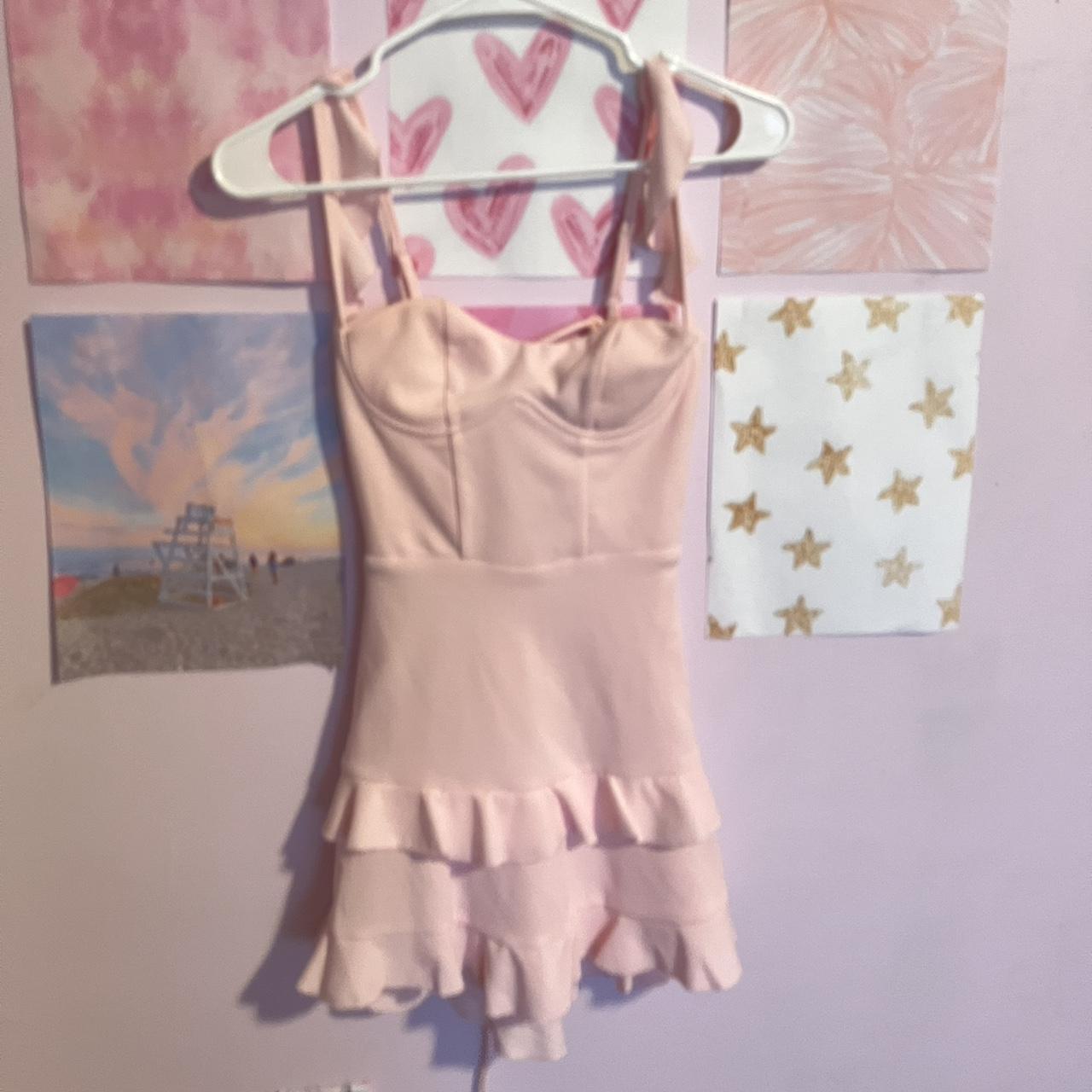 light pink lucy in the sky hoco dress - size xxs -... - Depop