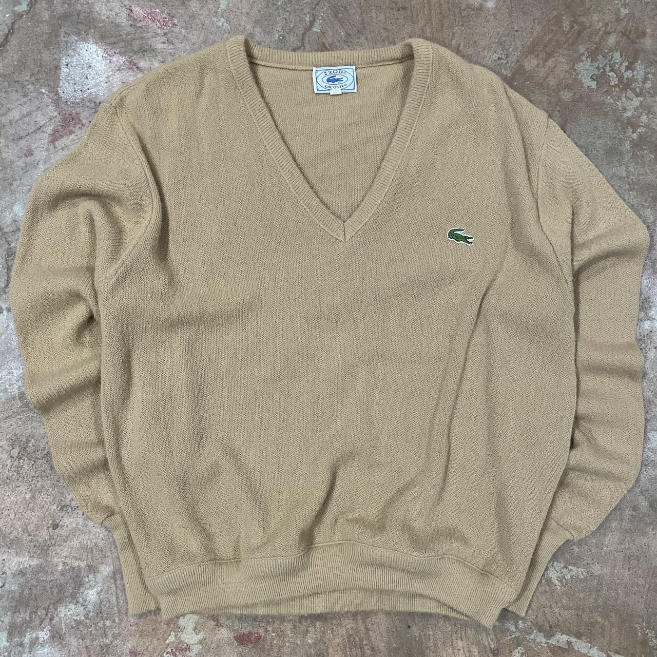 Vintage 70s Izod Lacoste V-neck sweater size... - Depop