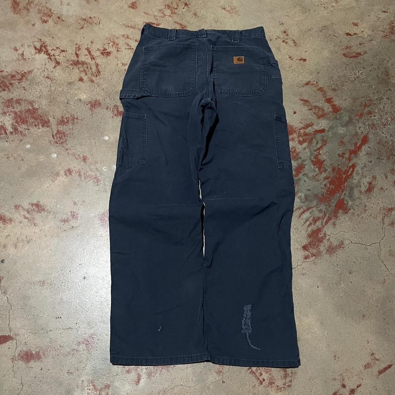 Carhartt b151 navy carpenter baggy pants ~32x30,... - Depop