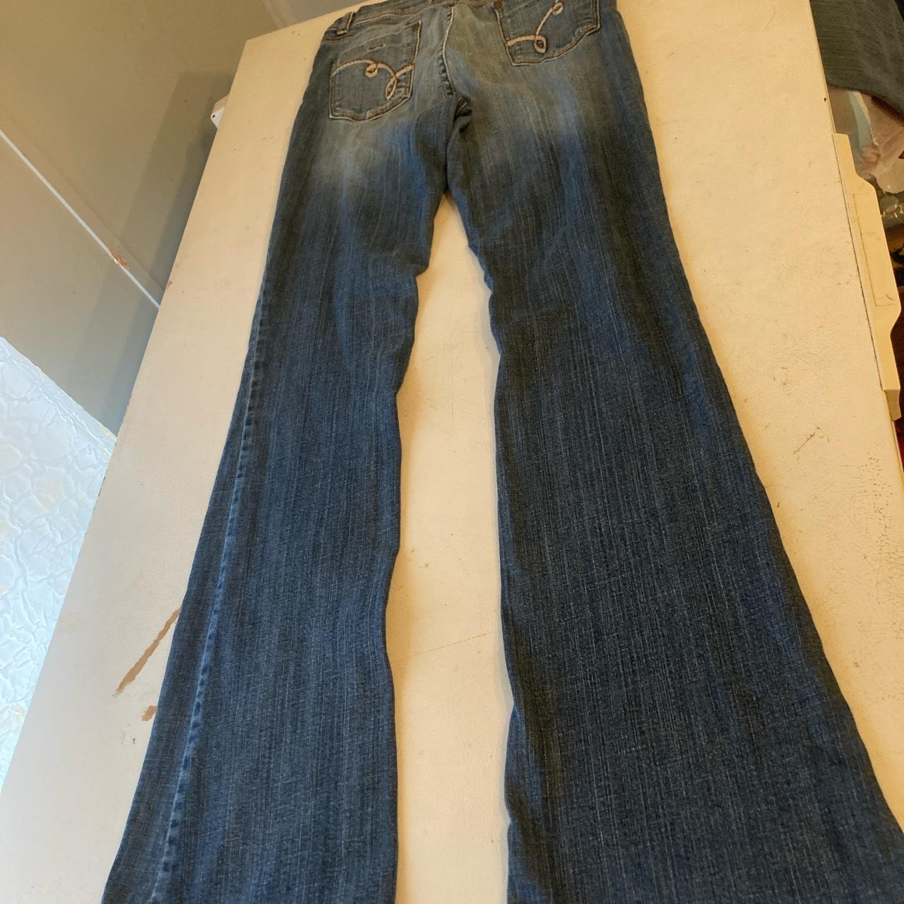 Lei flared bootcut y2k low rise jeans with embroidery - Depop