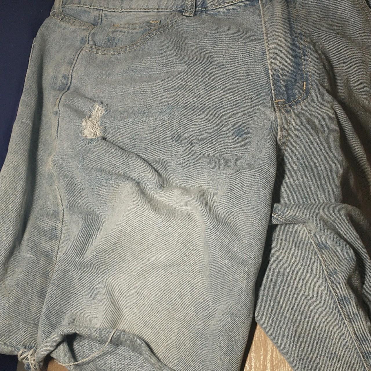 Random ripped jorts no brand and size tag probably... | Depop