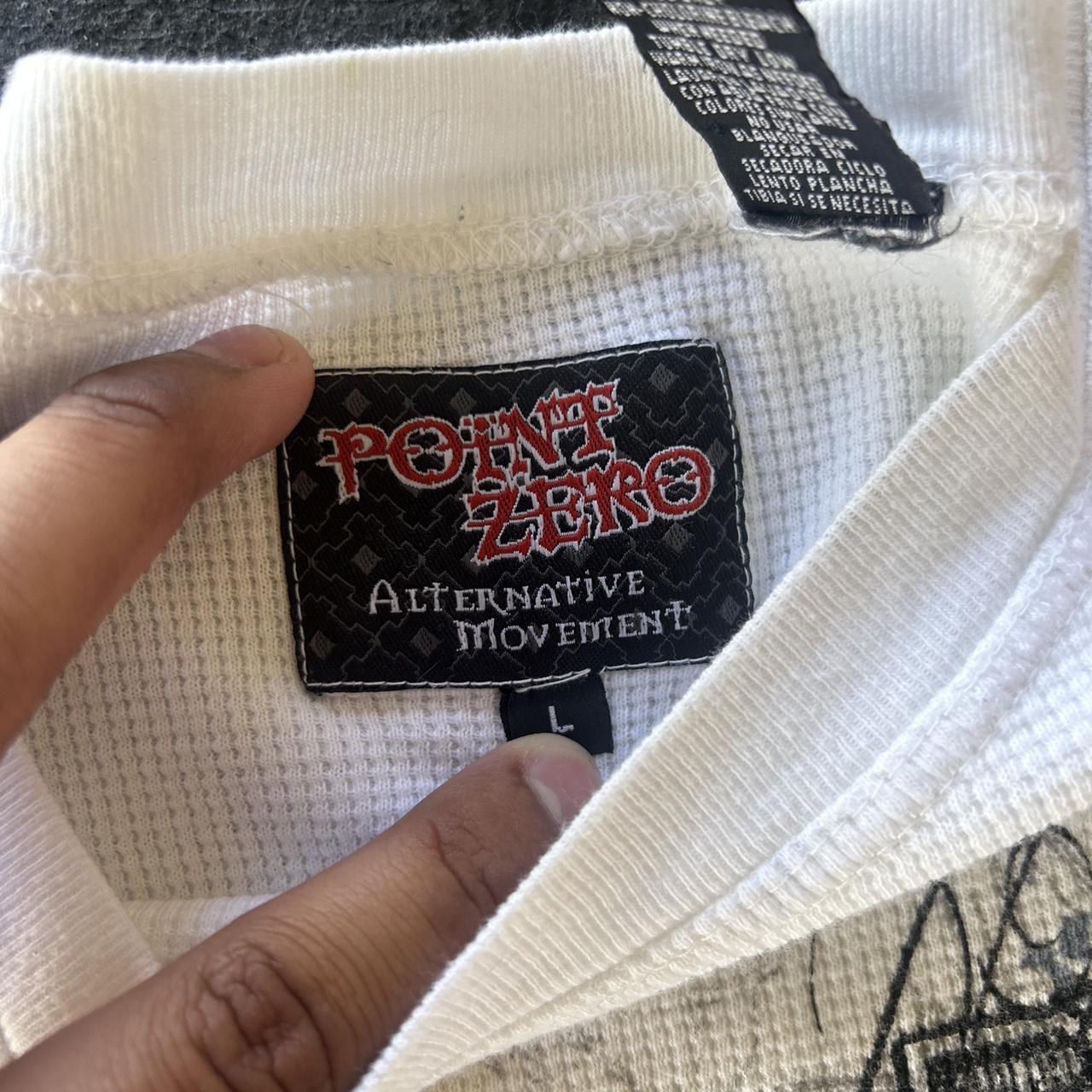 Vintage Grunge Y2K Point Zero White Thermal size... - Depop