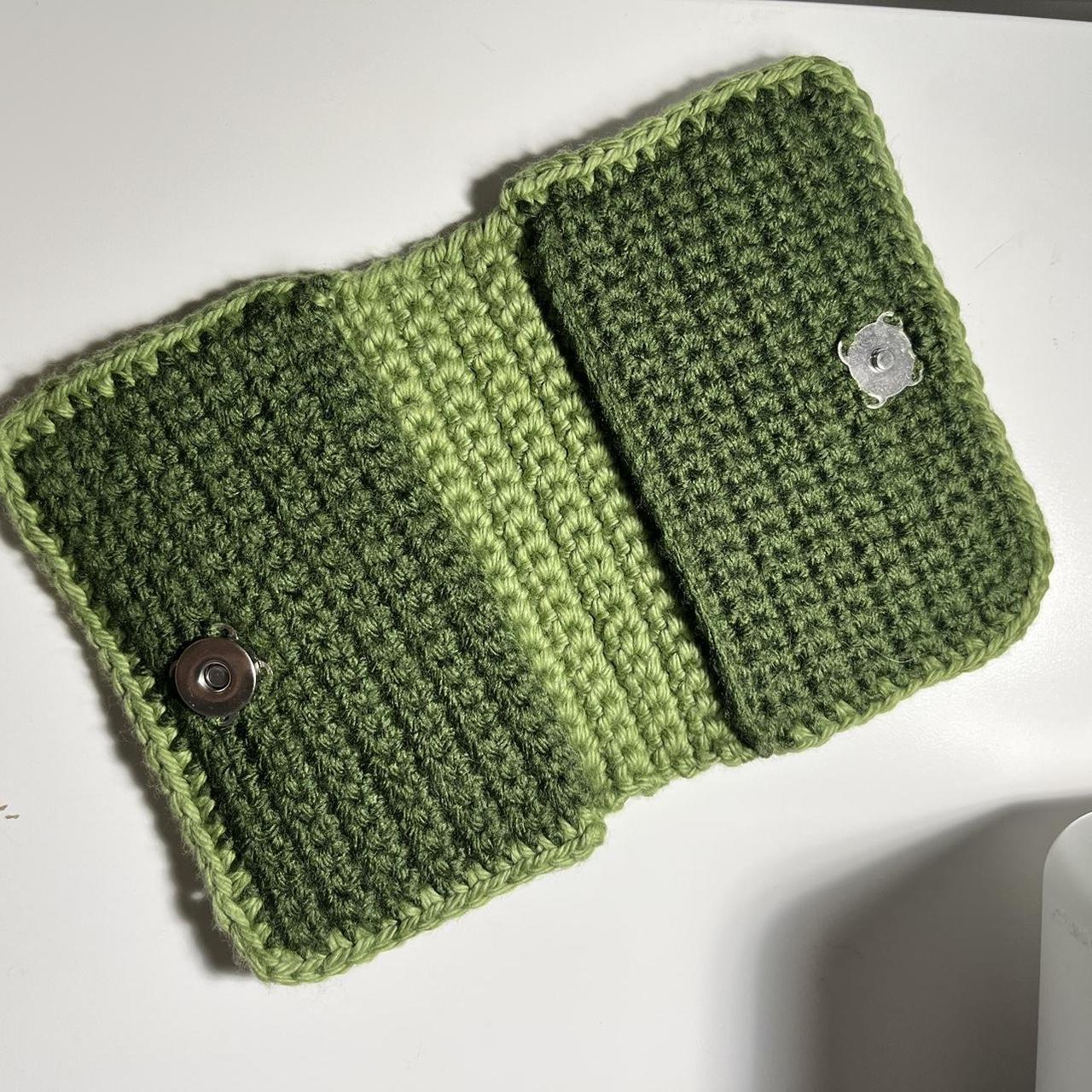 MADE TO ORDER- hand-crocheted wallet with a snap... - Depop