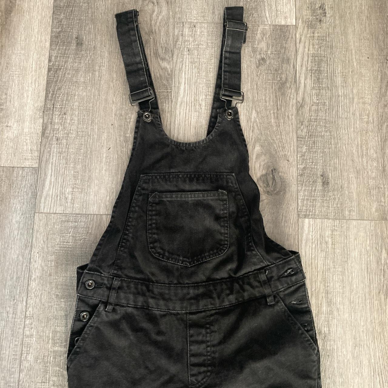 Black Zara denim overalls, with a low back strap.... - Depop