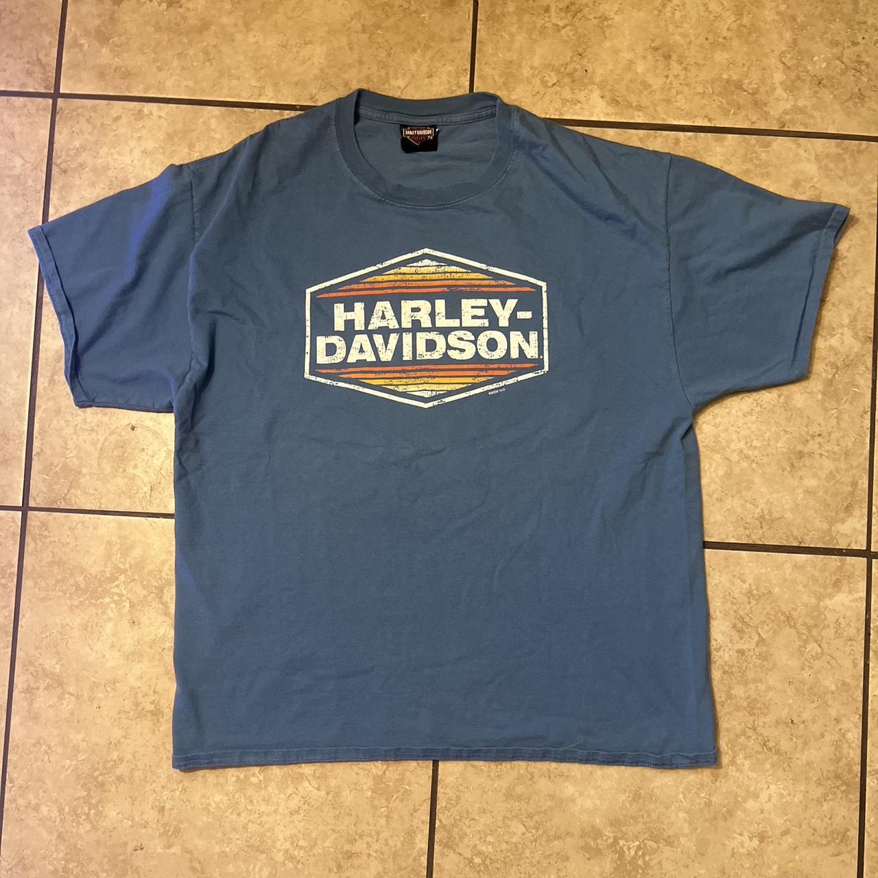 Blue Haley Davidson lawless shirt size Xl... - Depop