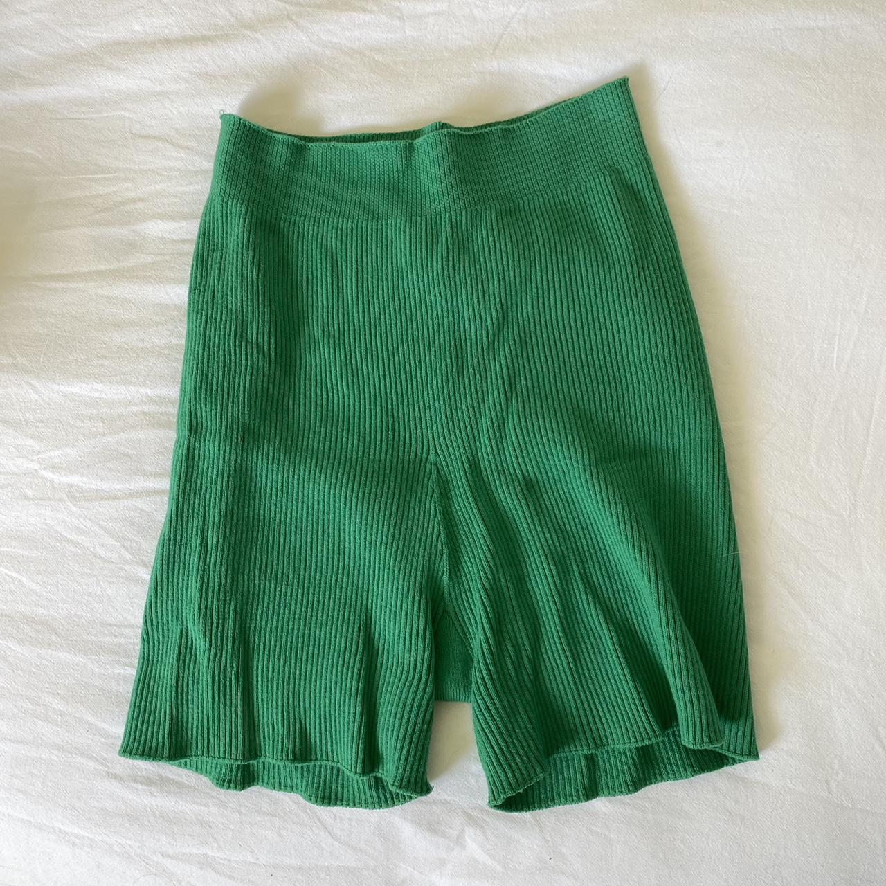 Zara green knitted shorts - Depop