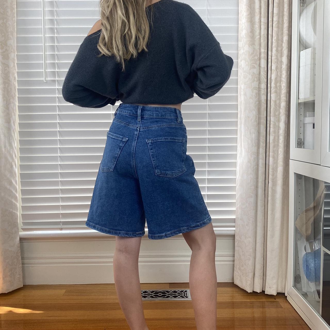 long dark blue jorts! perfect for pitch dark wash - Depop