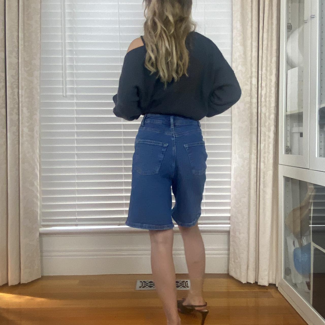 long dark blue jorts! perfect for pitch dark wash - Depop