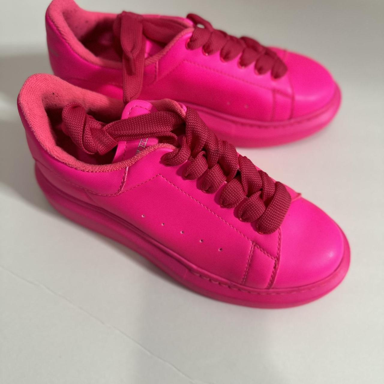 Neon pink Alexander McQueen sneakers - Depop