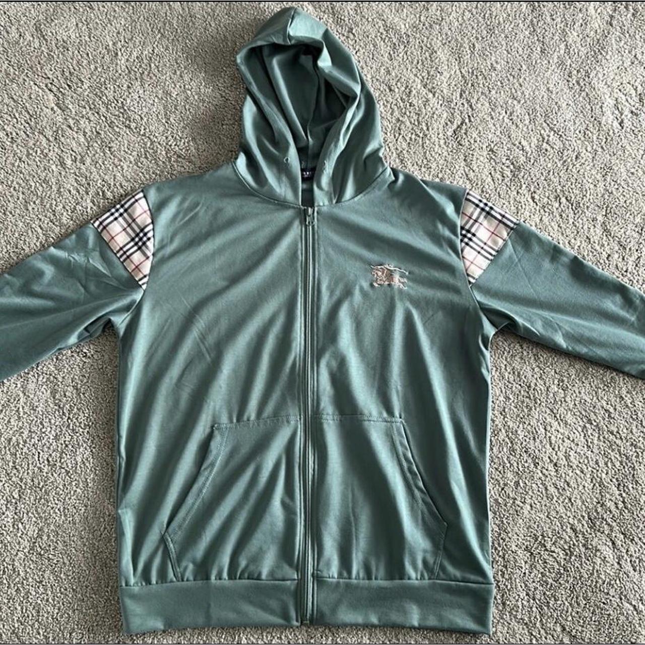 Burberry Zip Up Hoodie . Missing drawstring but in... - Depop