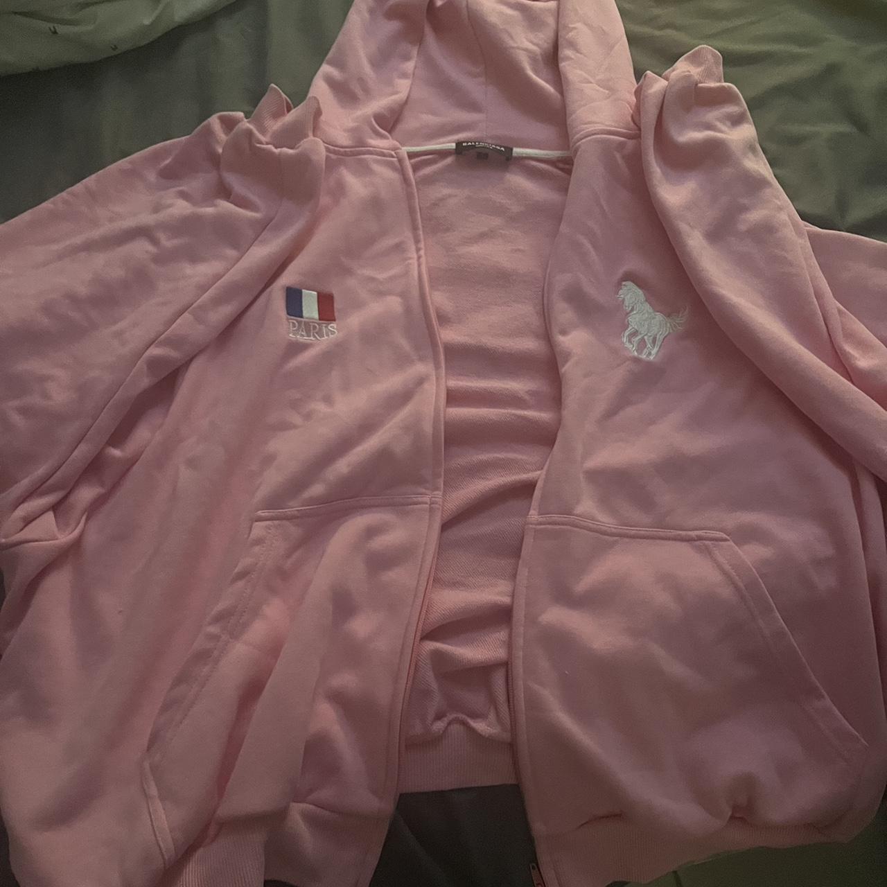 Balenciaga pink polo zipup Size: L Send Offers Very... - Depop