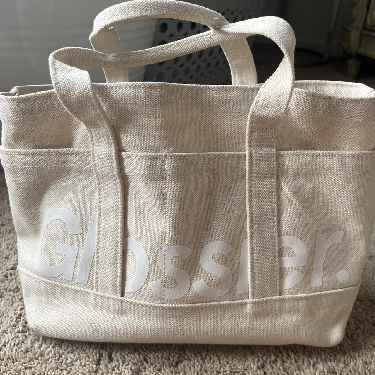 GLOSSIER TOTE BAG. The bag is used and has marks on... - Depop