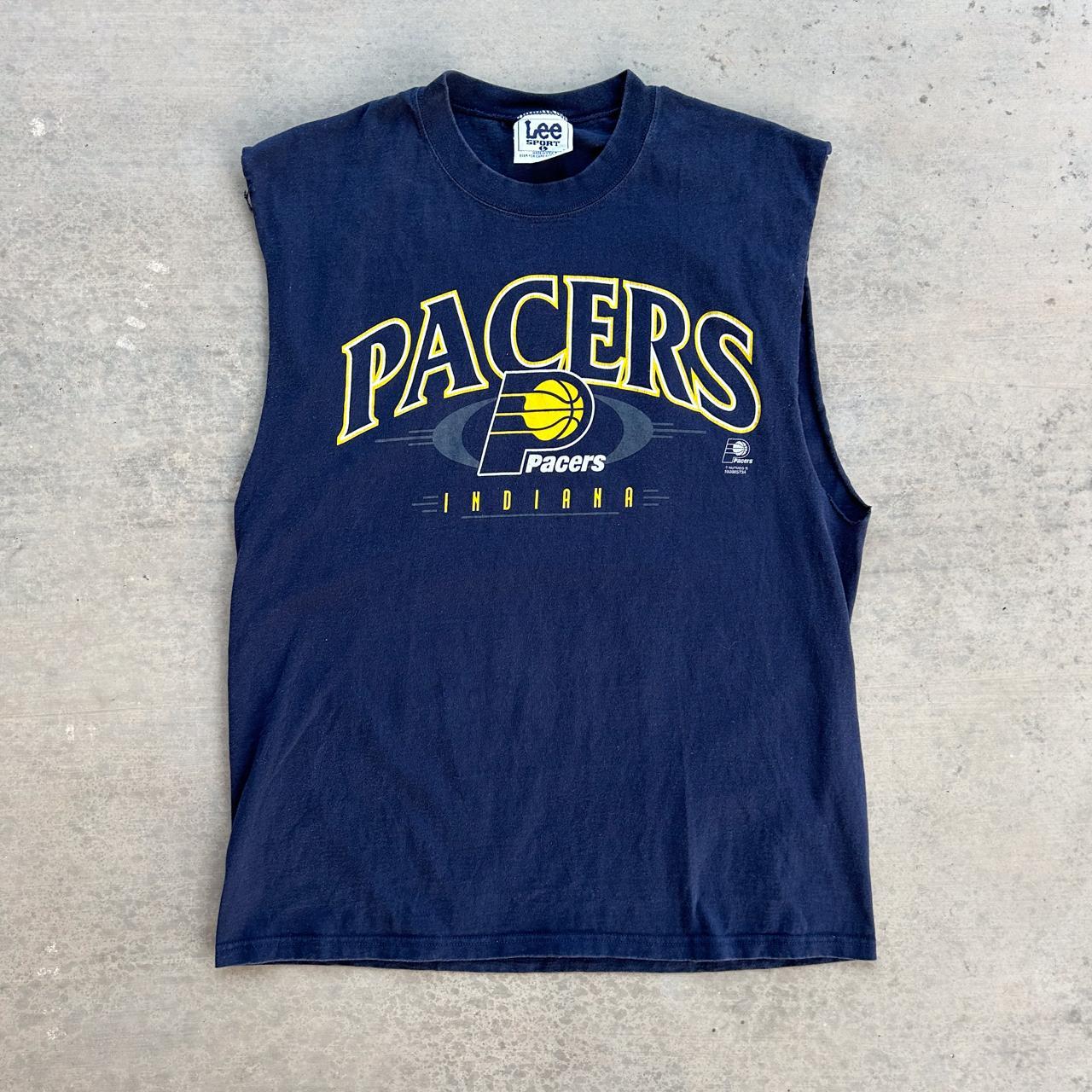 Vintage 90s Pacers Navy Tank Top Size: L (22W,... - Depop