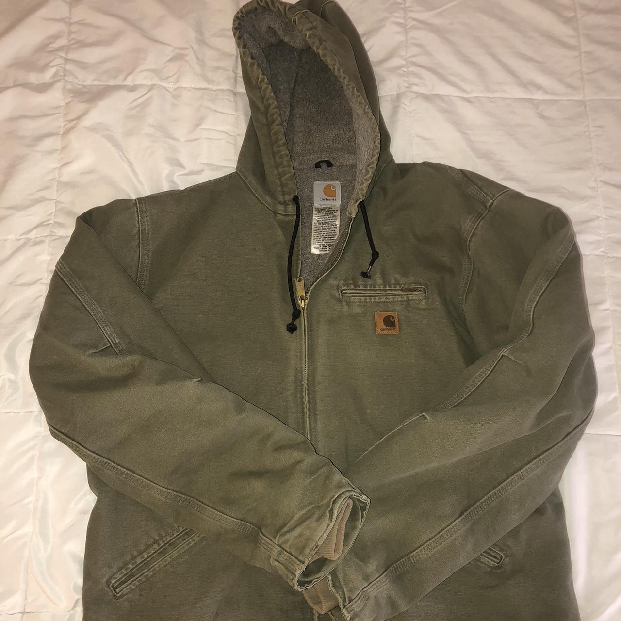 Carhartt Olive Green Jacket w Hood Size Men’s... - Depop