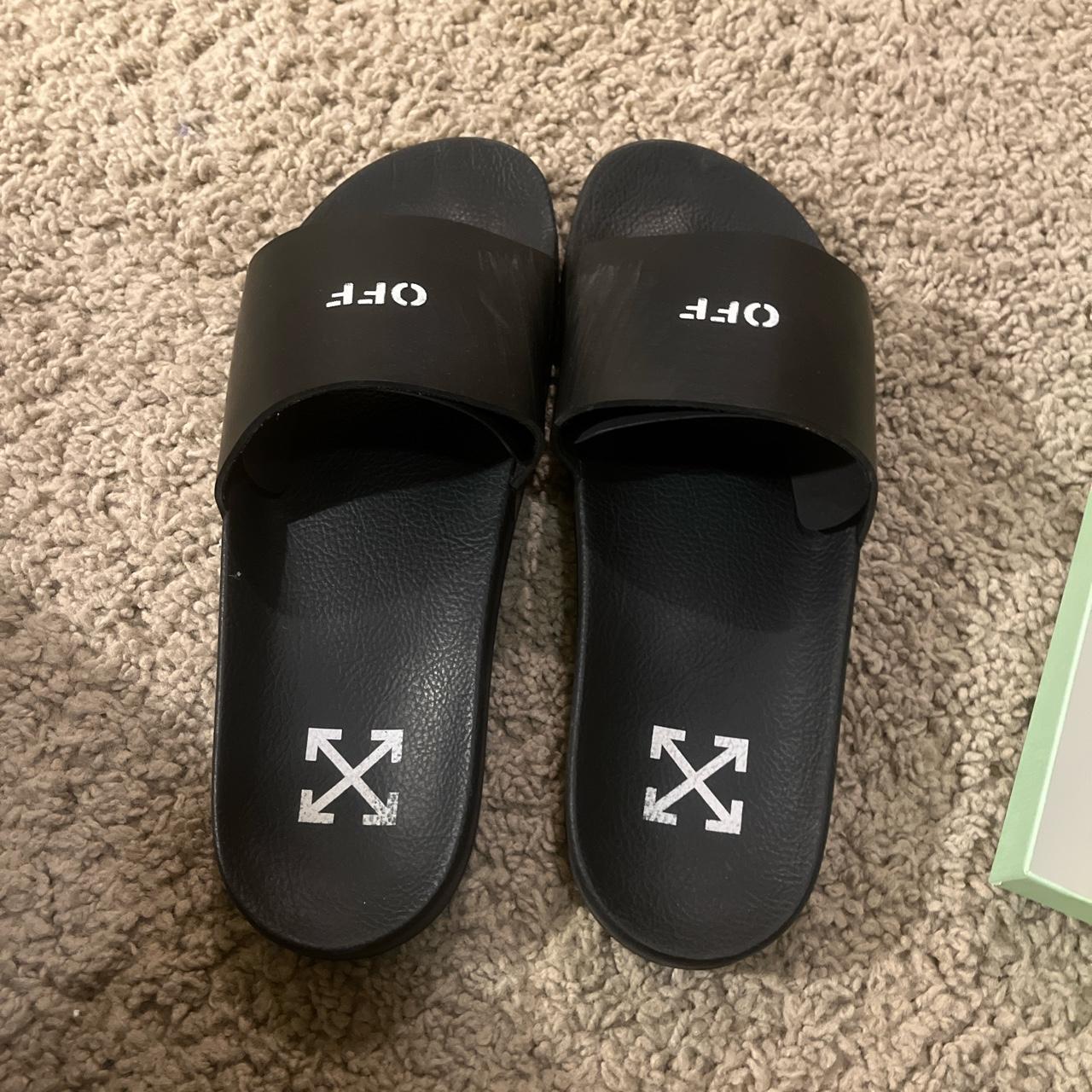 Off white slides Virgil abloh black - Depop
