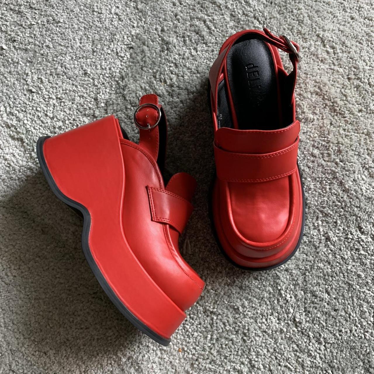 amazing super high red platform delia’s slingback... - Depop