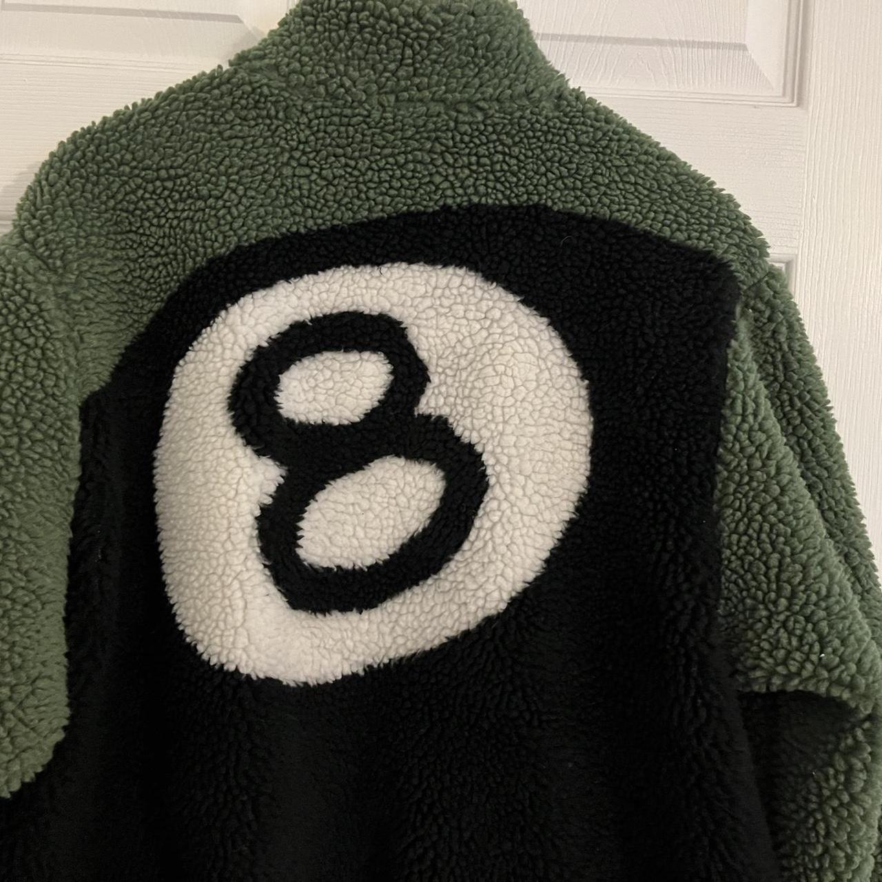 Stussy 8 Ball Sherpa Reversible Jacket - Depop
