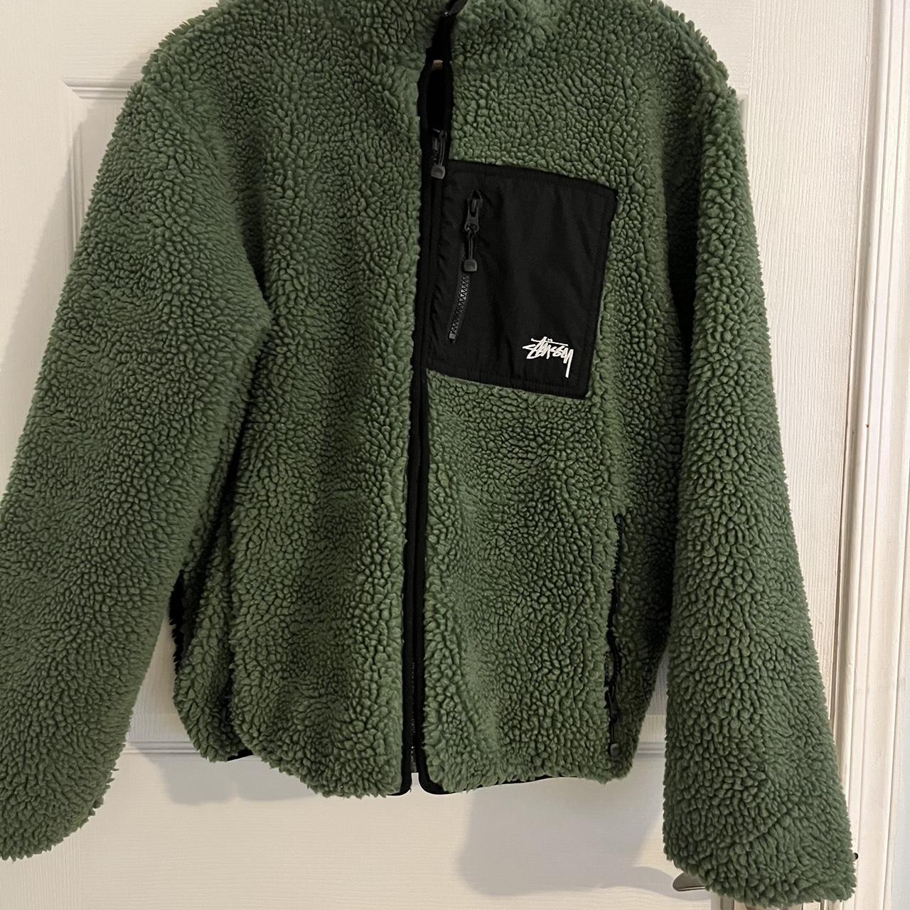 Stussy 8 Ball Sherpa Reversible Jacket - Depop