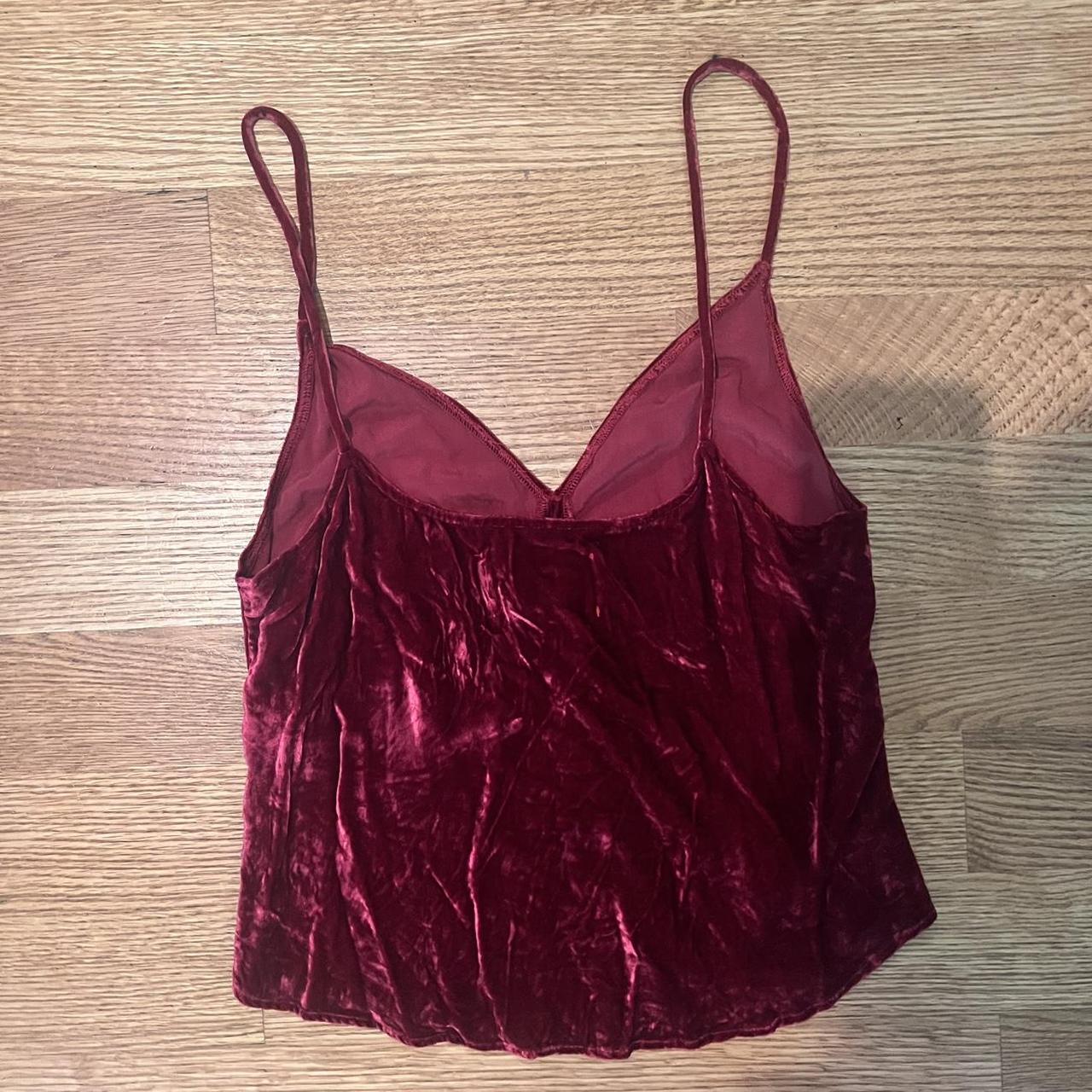 crushed red velvet reformation tank top. best fits... - Depop