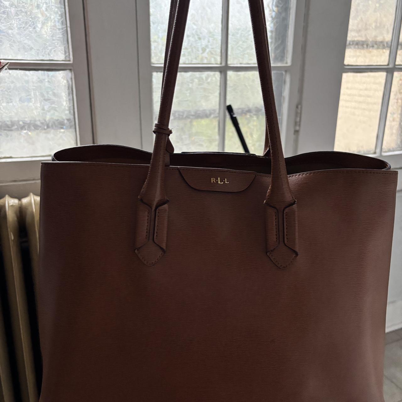 small brown leather bag brand: RLL never worn | Depop