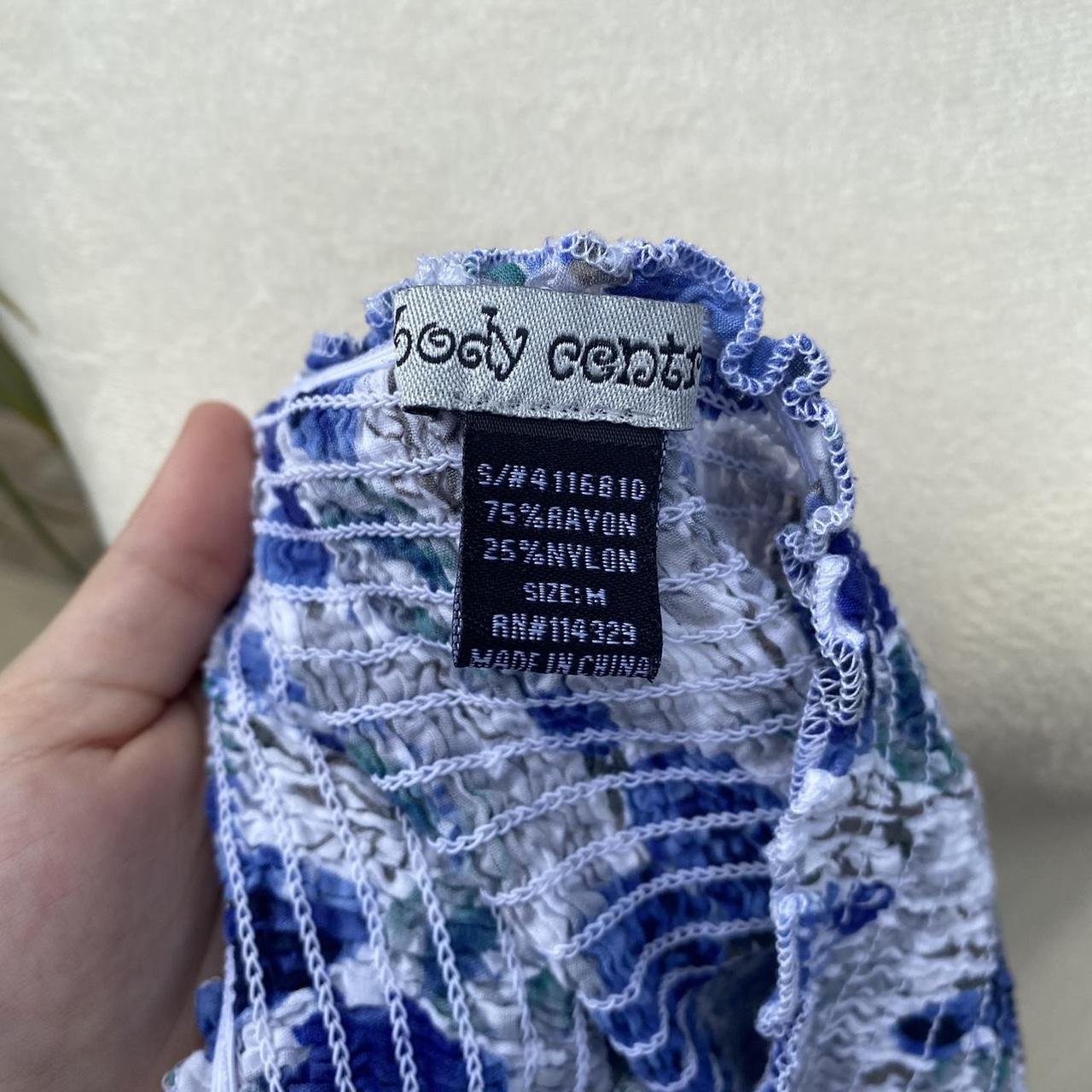 Body Central Women's Blue and White Dress | Depop